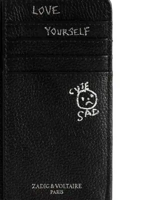 Zadig&Voltaire Graffiti-print Pebbled Cardholder