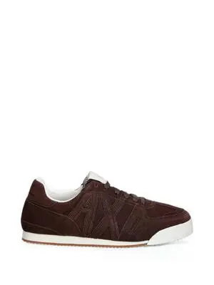 Armani Exchange Logo-appliqué Suede Sneakers - Brown