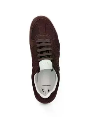 Armani Exchange Logo-appliqué Suede Sneakers