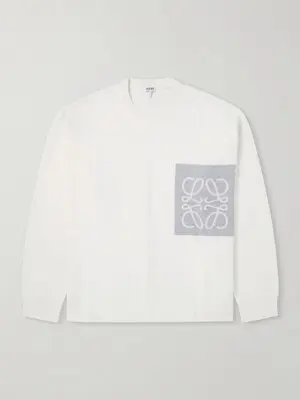 Loewe Anagram-intarsia Knitted Sweater - White
