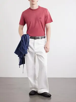 Loewe Anagram-embroidered Cotton-jersey T-shirt - Red