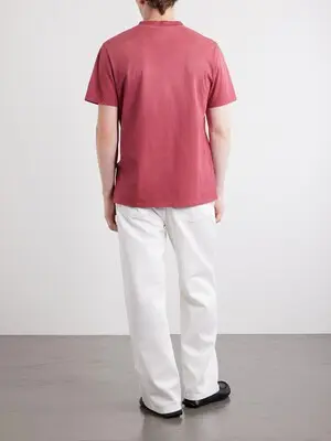 Loewe Anagram-embroidered Cotton-jersey T-shirt - Red