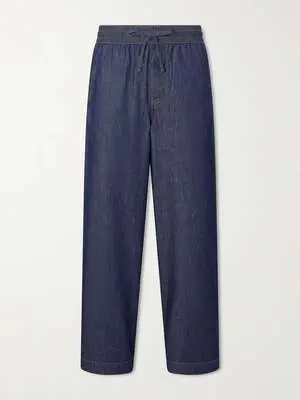 Loewe Anagram-detailed Wide-leg Jeans - Blue