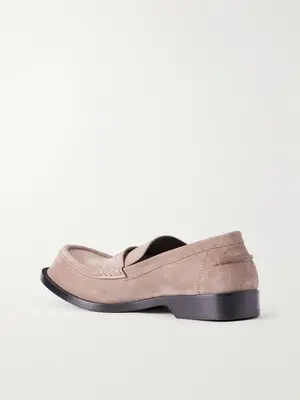 Loewe Bobine Logo-debossed Suede Loafers - Brown