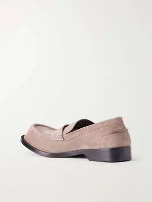 Loewe Bobine Logo-debossed Suede Loafers - Light Brown