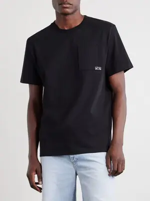 Loewe Anagram-embroidered Cotton-jersey T-shirt - Black