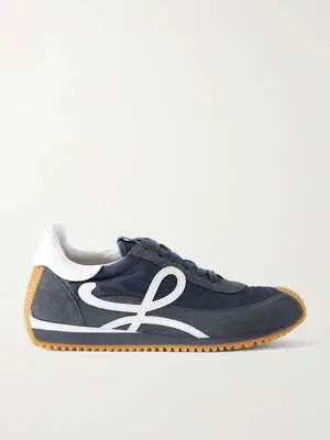 Loewe Flow Runner 2.0 Suede-trimmed Shell Sneakers - Navy