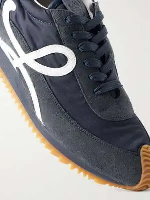 Loewe Flow Runner 2.0 Suede-trimmed Shell Sneakers - Navy