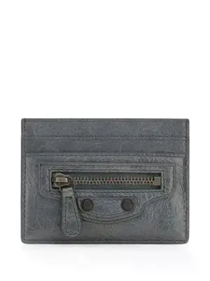 Balenciaga Le City Leather Card Holder - Grey