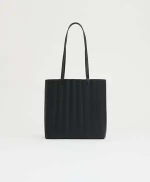 MANSUR GAVRIEL Pleated Filo Tote - Black/flamma