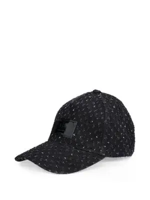 Armani Exchange Bouclé Logo Baseball Cap - Black
