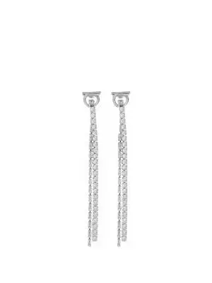 FERRAGAMO Gancini Crystal-embellished Drop Earrings