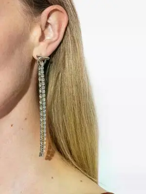 FERRAGAMO Gancini Crystal-embellished Drop Earrings - Silver