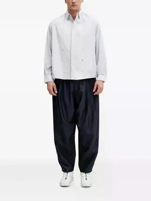 ADER ERROR Vertical-stripe Cut-out Shirt - Blue