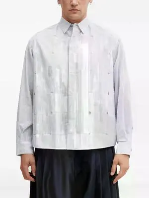 ADER ERROR Vertical-stripe Cut-out Shirt