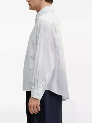 ADER ERROR Vertical-stripe Cut-out Shirt