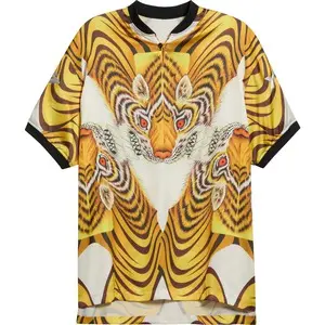 Y3 Tiger Graphic Satin Jersey Polo
