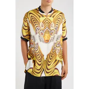 Y3 Tiger Graphic Satin Jersey Polo - Multicolour