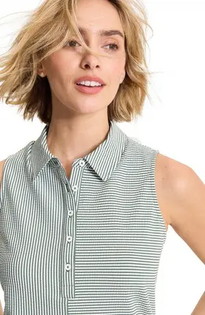 Tommy Bahama Sleeveless Seersucker Stripe Polo