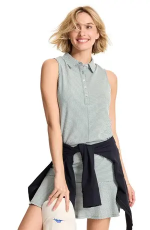 Tommy Bahama Sleeveless Seersucker Stripe Polo
