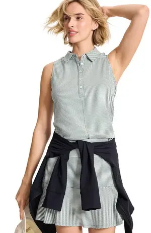 Tommy Bahama Sleeveless Seersucker Stripe Polo
