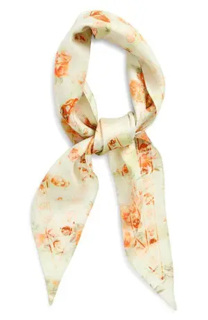 Alexander McQueen Floral Creased Silk Scarf