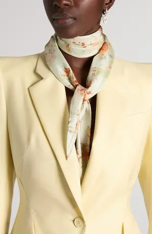 Alexander McQueen Floral Creased Silk Scarf
