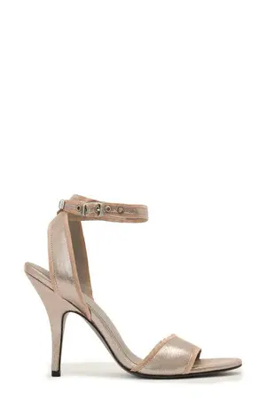 ALLSAINTS Vera Leather Ankle Strap Stiletto Sandals - Silver