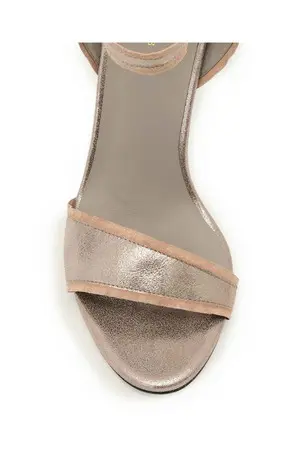 ALLSAINTS Vera Leather Ankle Strap Stiletto Sandals - Silver
