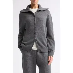 LISA YANG Denie Cashmere Turtleneck Cardigan - Graphite