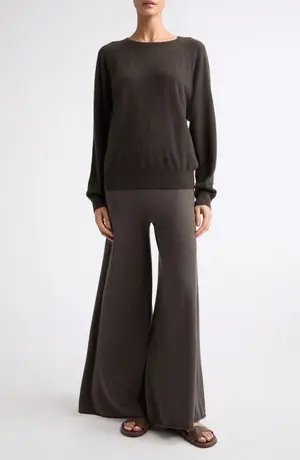 LISA YANG Cambrie Cashmere Raglan Sleeve Sweater - Dark Fern
