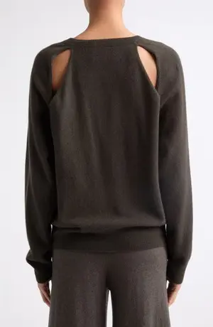 LISA YANG Cambrie Cashmere Raglan Sleeve Sweater - Dark Fern