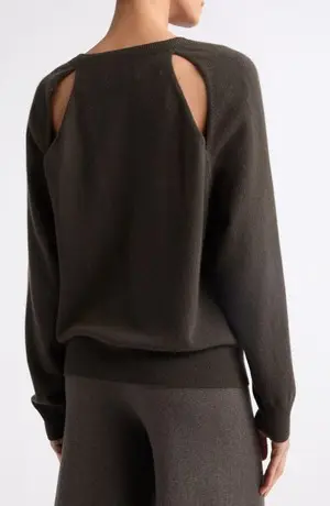 LISA YANG Cambrie Cashmere Raglan Sleeve Sweater - Dark Fern