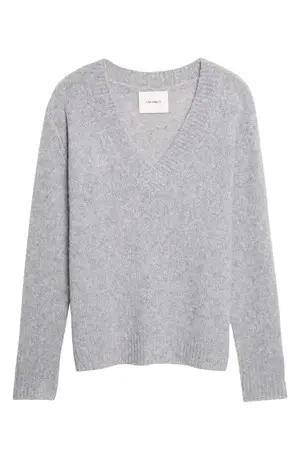 LISA YANG Leona V-neck Cashmere & Silk Sweater - Cloudy