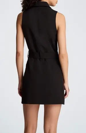 KENNETH COLE Sleeveless Belted Utility Minidress - Black