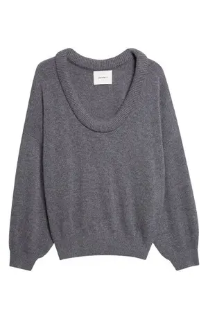 LISA YANG Doria Padded Scoop Neck Cashmere Sweater - Graphite