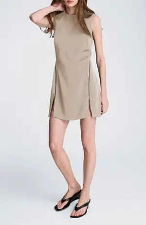 KENNETH COLE Zip Sheath Minidress - Burlap