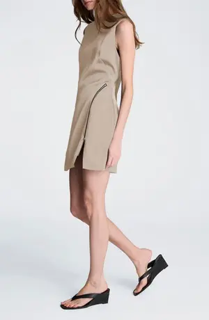 KENNETH COLE Zip Sheath Minidress - Burlap