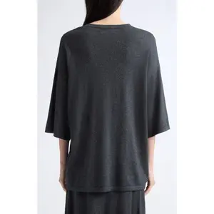 LISA YANG Agnette Oversize Cotton & Cashmere Sweater - Eclipse