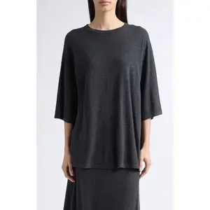 LISA YANG Agnette Oversize Cotton & Cashmere Sweater - Eclipse