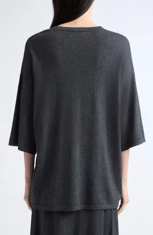 LISA YANG Agnette Oversize Cotton & Cashmere Sweater - Eclipse