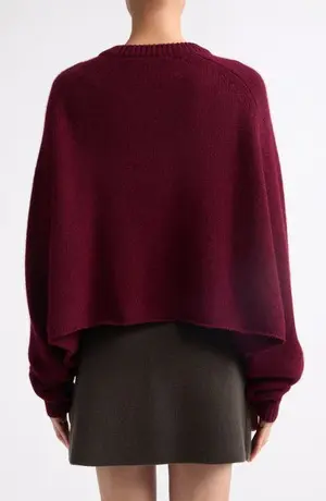 LISA YANG Oversize Raglan Sleeve Cashmere Sweater - Deep Plum