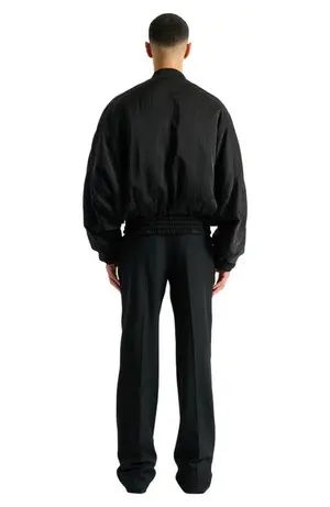 Balmain Bomber Jacket In Textured Nylon