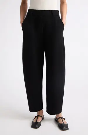 LISA YANG Cashmere Barrel Leg Sweater Pants - Black
