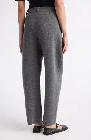LISA YANG Cashmere Barrel Leg Sweater Pants - Graphite