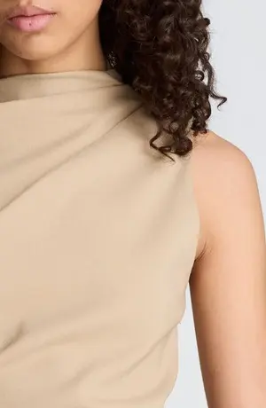 KENNETH COLE Mock Neck Sheath Minidress - Burlap