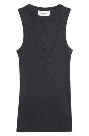 LISA YANG Amya Ribbed Cotton & Cashmere Sleeveless Sweater - Eclipse