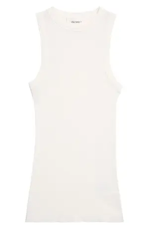LISA YANG Amya Ribbed Cotton & Cashmere Sleeveless Sweater - Salt
