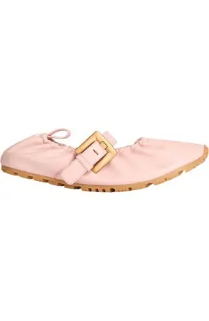 Balmain Anthem Smooth Leather Ballet Flats