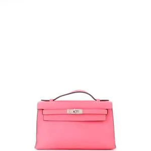 Hermès Kelly Pochette Swift - Rose Azalee